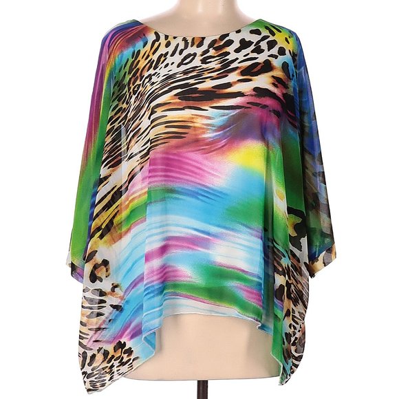 Michael Tyler | Tops | Michael Tyler Colorful Kimono Sleeve Flowy ...